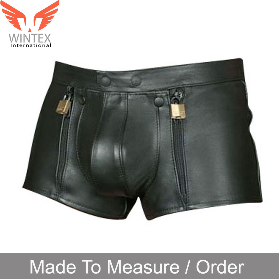 Men’s Real Cowhide Leather Chastity Shorts With Free Padlocks – Wintex ...